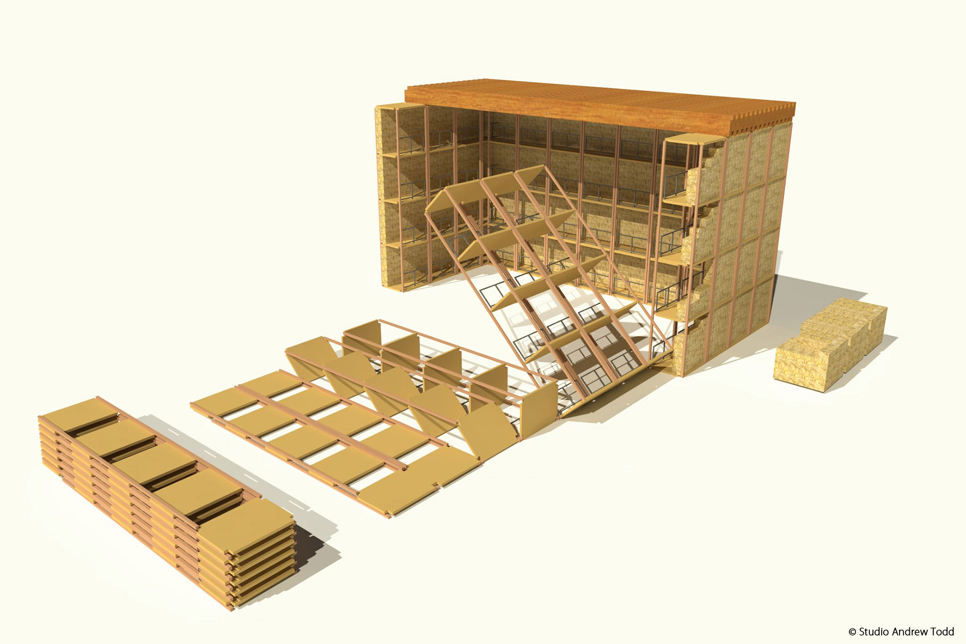 Système d'auditorium démontable :: Concepteur-constructeur bois